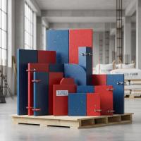 China Painted Red and Blue Steel Formwork with Eco-friendly Recyclable Material and Customizable Dimensions for Construction Projects for sale