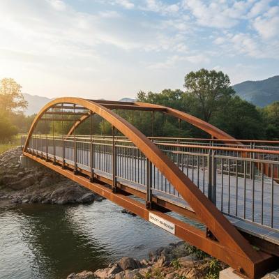 China Steel Pedestrian Bridge Variable Span 10-50m Load Capacity 400-600 kg/m² High Corrosion Resistance for sale