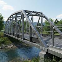 China Prefabricated Steel Pedestrian Bridge 400-600 Kg/m² Load Capacity Weatherproof UV Resistant for sale