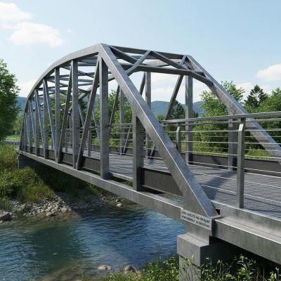China Prefabricated Steel Pedestrian Bridge 400-600 Kg/m² Load Capacity Weatherproof UV Resistant for sale