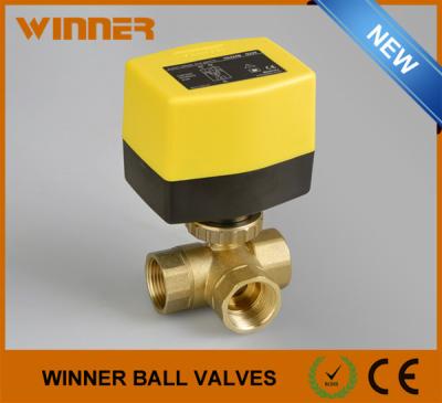 China DC3V Electric Actuated Ball Valve , IP55 Waterproof 3 Way Motorised Valve for sale