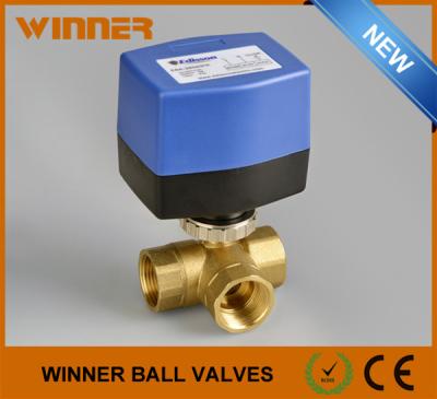 China DN15 Electric Actuated Ball Valve , ON/OFF Control Motorized Ball Valve 3 Way AC230V for sale