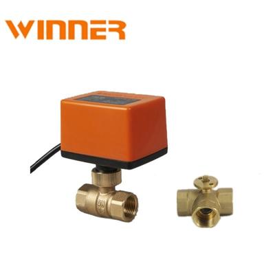 China On Off Control Brass Mini Electric Ball Valve For Water / 50 Glycol Media for sale