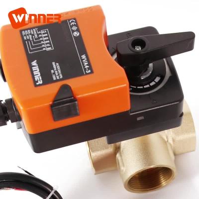 China 24VAC three way DN32 water flow control valve for air conditioning, heat pumps for sale