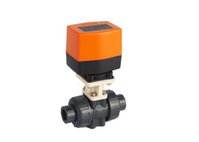 China PVC Plastic Electric Actuated Ball Valve For HVAC System DN15-DN25 for sale