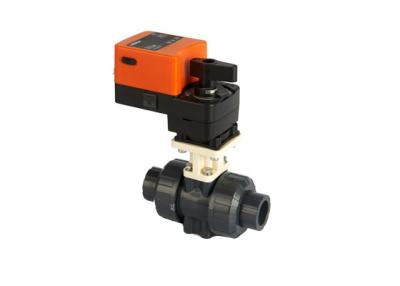 China 24V Proportional 2 Way Ball Valve , 0-10V Electric Ball Valve PVC Plastic DN20 for sale
