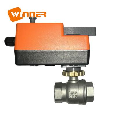 China Electric Motor Operated Stainless Steel Ball Valve Manual Override 110VAC for sale