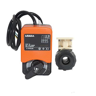 China 24V Modulating Electric Water Flow PVC Ball Valves , Proportional Control Plastic Ball Valve for sale