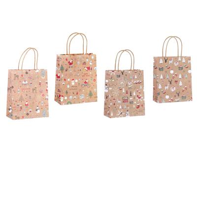 China Recyclable Christmas Gift Bags Santa Xmas Tree New Year Party Candy Wrapping Paper Bag Holiday Present Christmas Packaging Pouch for sale