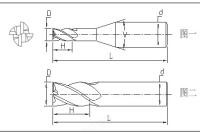 China H55-4EL HSS 4 Flute End Mill For High Hardness Mold Steel Processing for sale