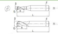China HRC55-HRC65 Carbide Ball Nose End Mill 2 Flute 2mm Ball Nose Cutter H55-2B for sale