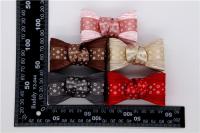 China Ribbon coloured bow-tied shoe flower,Handmade footwear ornaments and flower Thread ribbon Beige ,white,black,red ,blue for sale