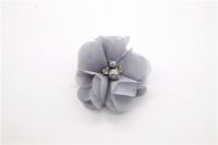 China girl Chiffon flower shoe clips/Sewing Bead Handmade Flower Yarn, lace, Chiffon Grey,black,white,red,blue for sale