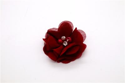 China girl Chiffon flower shoe clips/Sewing Bead Handmade Flower Yarn, lace, Chiffon Grey,black,white,red,blue for sale