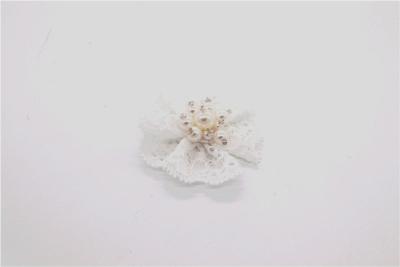 China handmade accessories handmade flower /bridal wedding shoe decorative Lace satin black,white,red,dark blue for sale