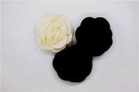 China handmade accessories handmade flower /bridal wedding shoe decorative Lace satin black,white,red,dark blue for sale