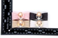 China Ribbon coloured bow-tied shoe flower,Handmade footwear ornaments and flower Thread ribbon Beige ,white,black,red ,blue for sale