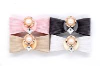 China Ribbon coloured bow-tied shoe flower,Handmade footwear ornaments and flower Thread ribbon Beige ,white,black,red ,blue for sale