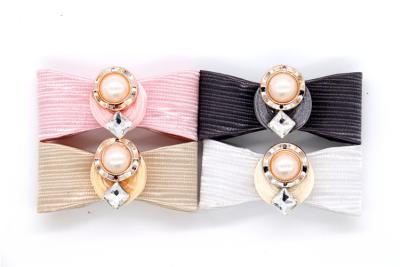 China Ribbon coloured bow-tied shoe flower,Handmade footwear ornaments and flower Thread ribbon Beige ,white,black,red ,blue for sale