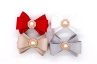 China Ribbon coloured bow-tied shoe flower,Handmade footwear ornaments and flower Thread ribbon Beige ,white,black,red ,blue for sale