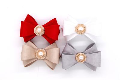 China Ribbon coloured bow-tied shoe flower,Handmade footwear ornaments and flower Thread ribbon Beige ,white,black,red ,blue for sale