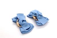 China Ribbon coloured bow-tied shoe flower,Handmade footwear ornaments and flower Thread ribbon Beige ,white,black,red ,blue for sale