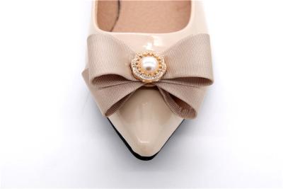 China Ribbon coloured bow-tied shoe flower,Handmade footwear ornaments and flower Thread ribbon Beige ,white,black,red ,blue for sale