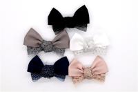 China Ribbon coloured bow-tied shoe flower,Handmade footwear ornaments and flower Thread ribbon Beige ,white,black,red ,blue for sale