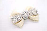 China Ribbon coloured bow-tied shoe flower,Handmade footwear ornaments and flower Thread ribbon Beige ,white,black,red ,blue for sale