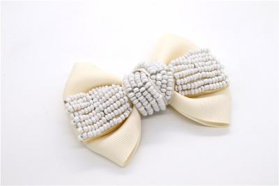 China Ribbon coloured bow-tied shoe flower,Handmade footwear ornaments and flower Thread ribbon Beige ,white,black,red ,blue for sale