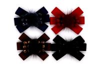 China Ribbon coloured bow-tied shoe flower,Handmade footwear ornaments and flower Thread ribbon Beige ,white,black,red ,blue for sale