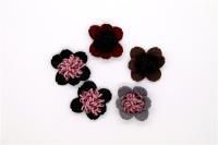 China Hand Sintered Edge Flower /girl flower made of satin ribbons/Hand-simulated flower Various colors Fabric, wool for sale