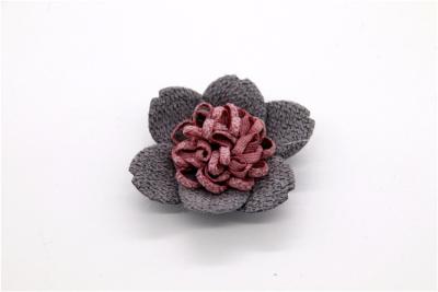 China Hand Sintered Edge Flower /girl flower made of satin ribbons/Hand-simulated flower Various colors Fabric, wool for sale