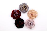 China Hand Sintered Edge Flower /girl flower made of satin ribbons/Hand-simulated flower Various colors Fabric, wool for sale