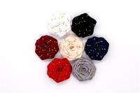China Hand Sintered Edge Flower /girl flower made of satin ribbons/Hand-simulated flower Various colors Fabric, wool for sale