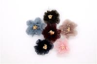 China OEM Service Shoe Lace Flowers Mesh Black / White / Red / Blue For Women for sale