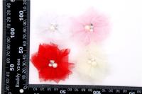 China girl Chiffon flower shoe clips/Sewing Bead Handmade Flower Yarn, lace, Chiffon Grey,black,white,red,blue for sale