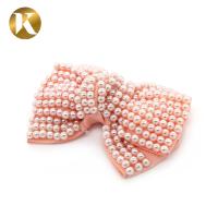 China Custom Fashion Pearl Shoe Clips 75*55mm With Special Cloth Material for sale