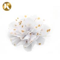 China Customized Popular Style Shoe Lace Flowers 85*85mm Cotton / Polyester / Chiffon Material for sale