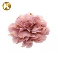 China Customized Popular Style Shoe Lace Flowers 85*85mm Cotton / Polyester / Chiffon Material for sale