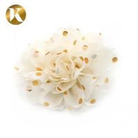 China Customized Popular Style Shoe Lace Flowers 85*85mm Cotton / Polyester / Chiffon Material for sale