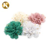 China Customized Popular Style Shoe Lace Flowers 85*85mm Cotton / Polyester / Chiffon Material for sale