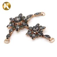 China T Shape Ladies Decorative Shoe Buckles With Fashion Rhinestone Jewelry for sale