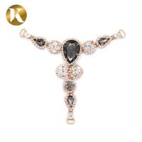 China T Style Rhinestone Ornaments 110mm*95mm For Woman Sandals Decoration for sale