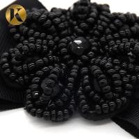 China Diamond Fashion Satin Ribbon Flowers Fashion Style Shoe Accessories for sale