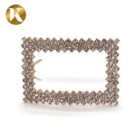 China Rectangle Fashion Style Shoe Ornaments Clips 60mm*40mm Zinc Alloy Material for sale