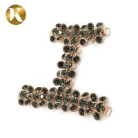 China Hanging Plating Women Shoe Tassel Chain Black Diamond Decoration for sale