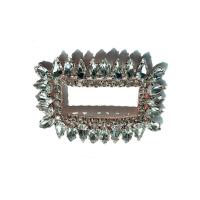 China Custom Rectangle Type Crystal Shoe Buckles Iron Or Copper Material for sale