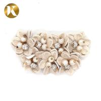 China Handmade Ladies Crystal Shoe Buckles Customized Color Special Cloth Material for sale