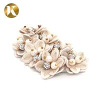 China Handmade Ladies Crystal Shoe Buckles Customized Color Special Cloth Material for sale